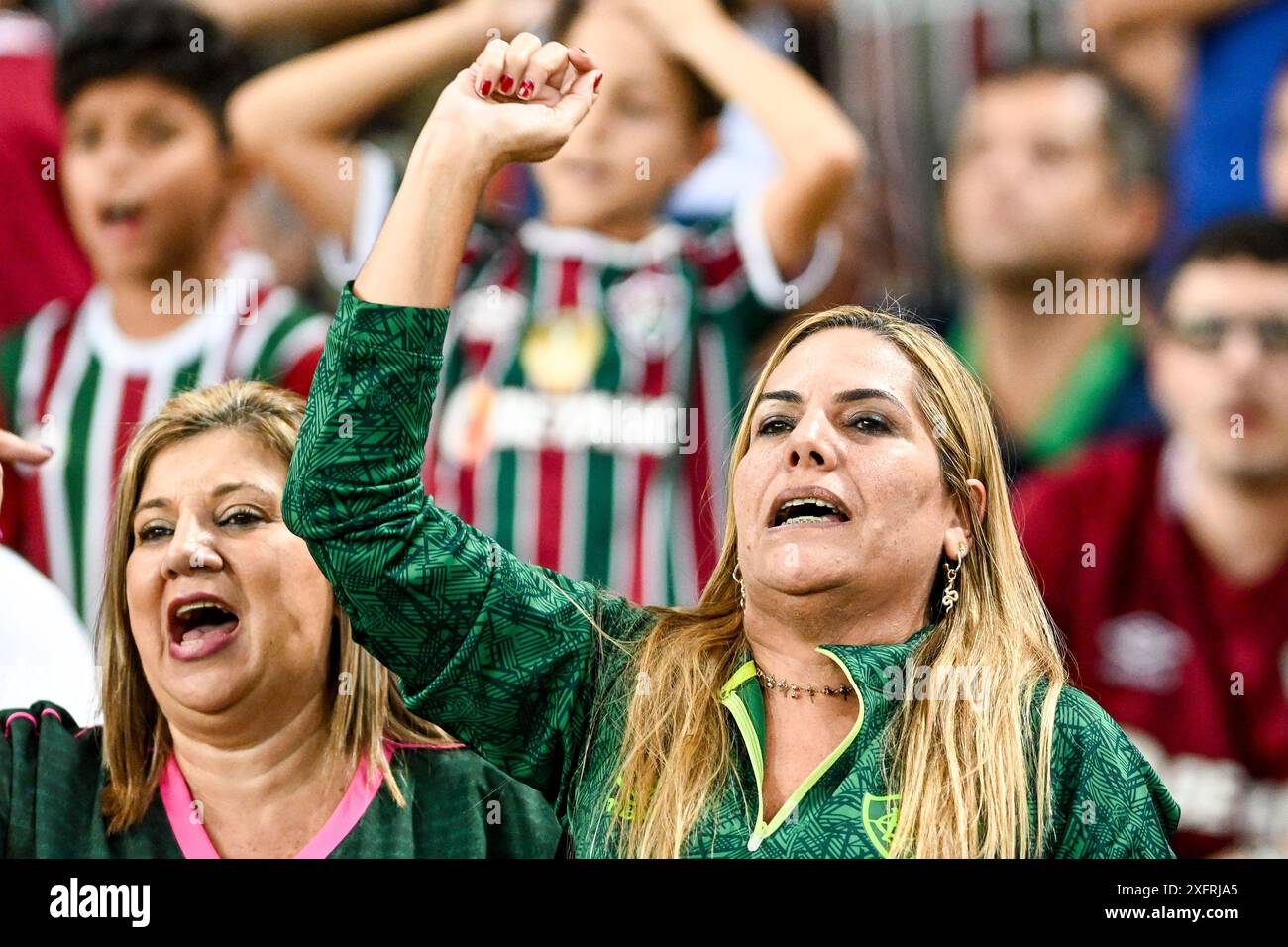 Rio, Brazil - july 04 2024: Fans in match between Fluminense vs ...