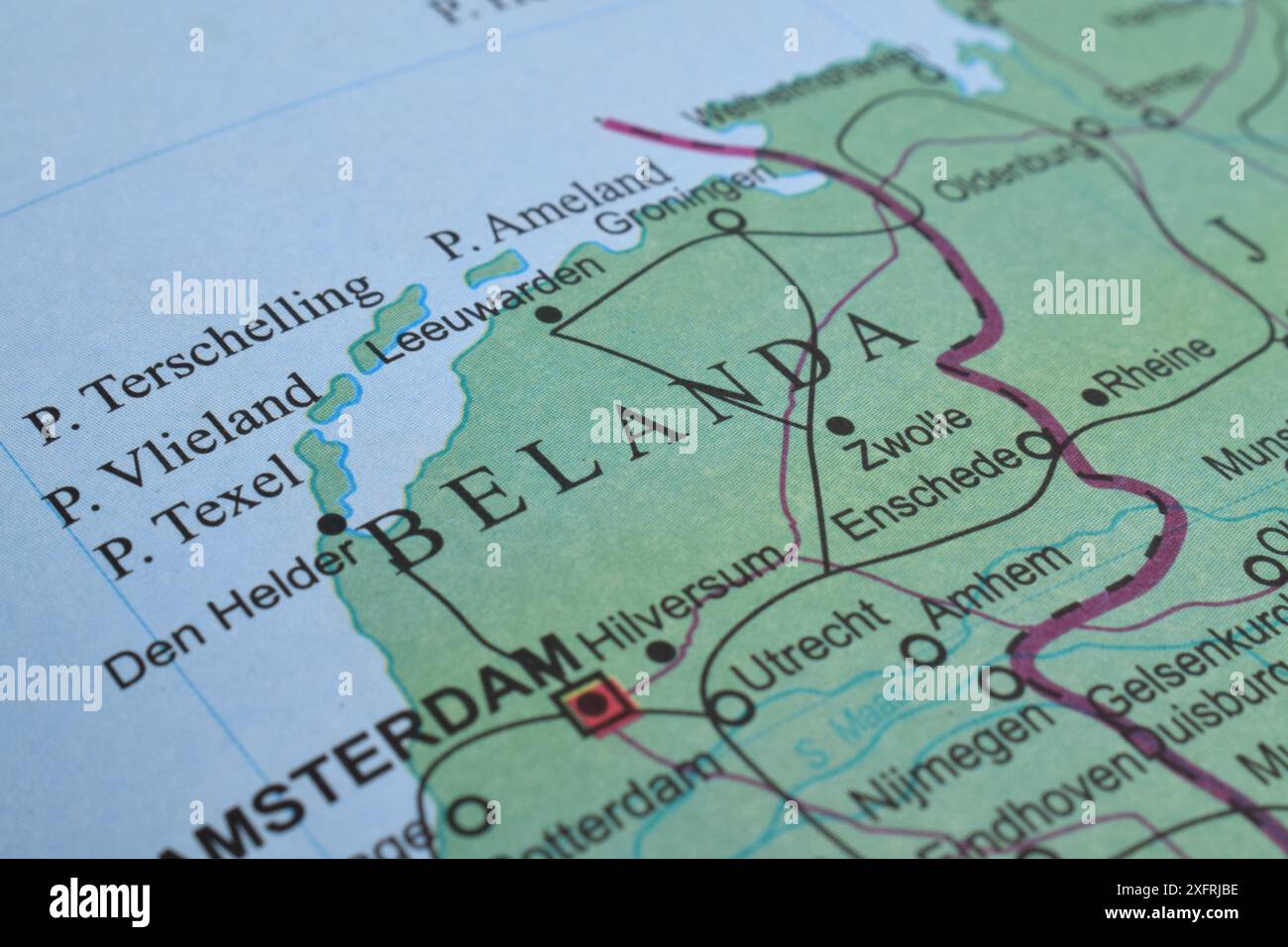 Netherlands of the World Map. Close up and selective focus Stock Photo ...