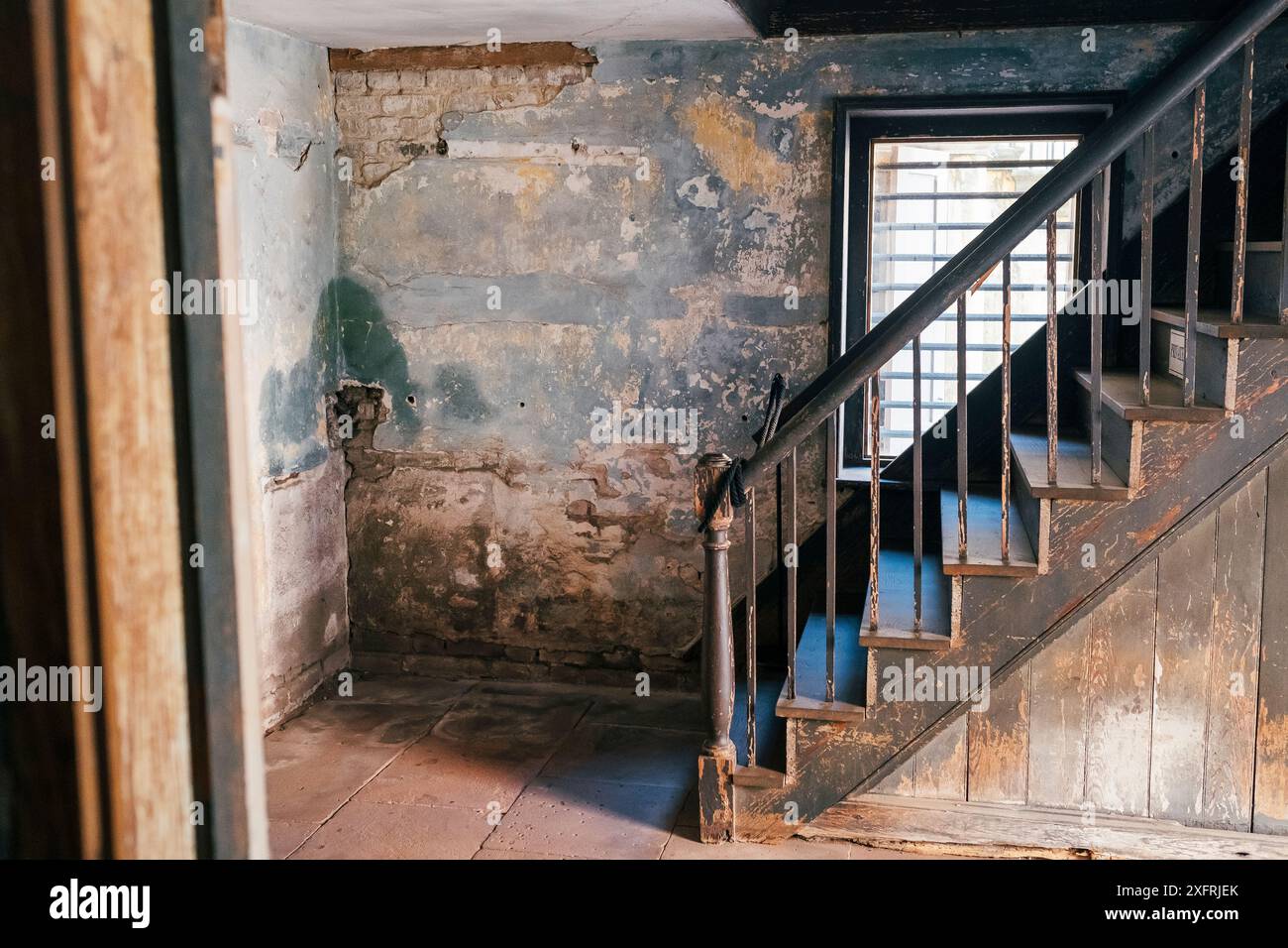 Interior of the slave quarters at the Aiken-Rhett House Museum ...