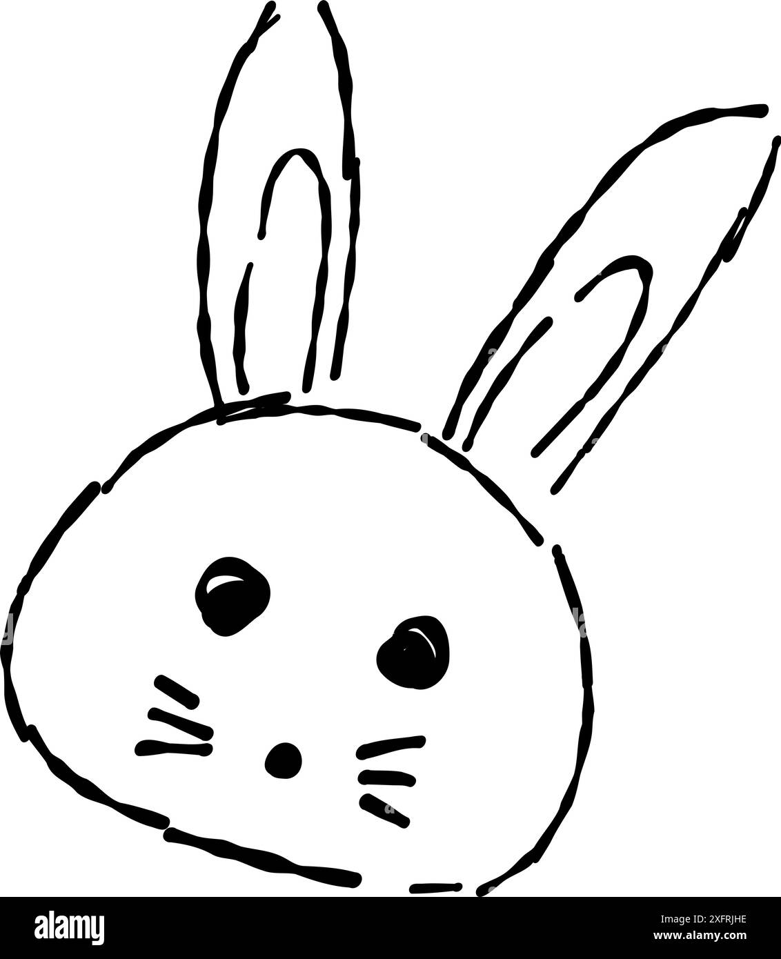 Line drawing illustration of the face of the rabbit Stock Vector Image ...