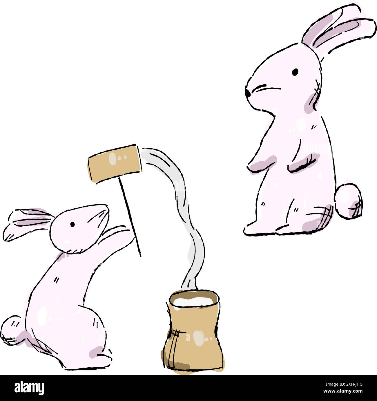 Freehand drawing illustration set of the rabbit Stock Vector Image ...