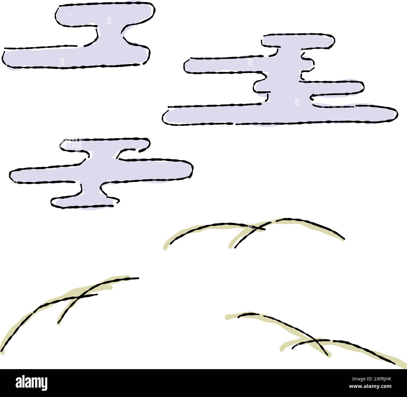 Freehand drawing illustration set of the sum pattern decoration Stock ...