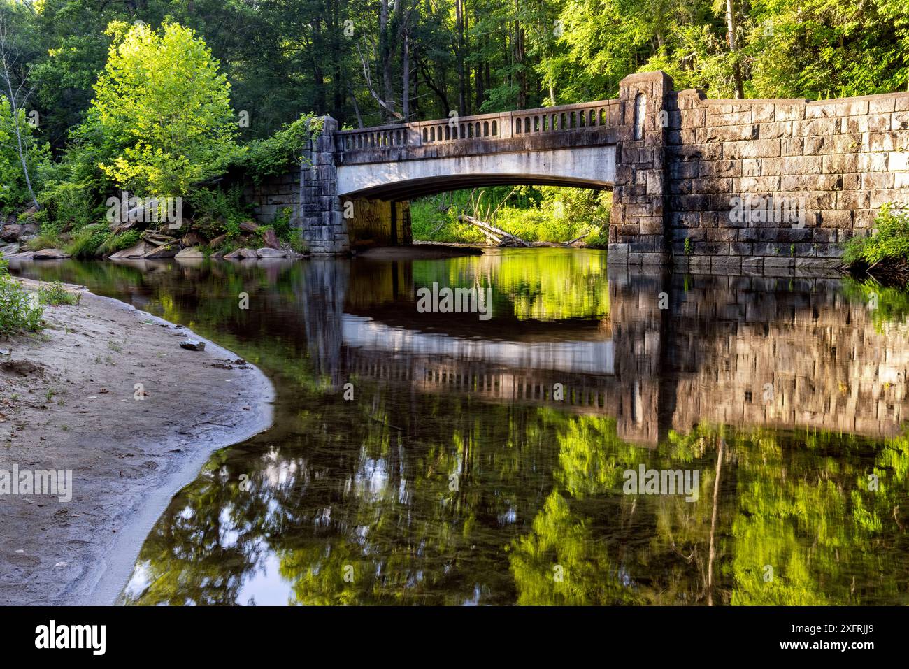 Stone bridge over the Davidson River in Pisgah National Forest - Brevard, North Carolina, USA ...