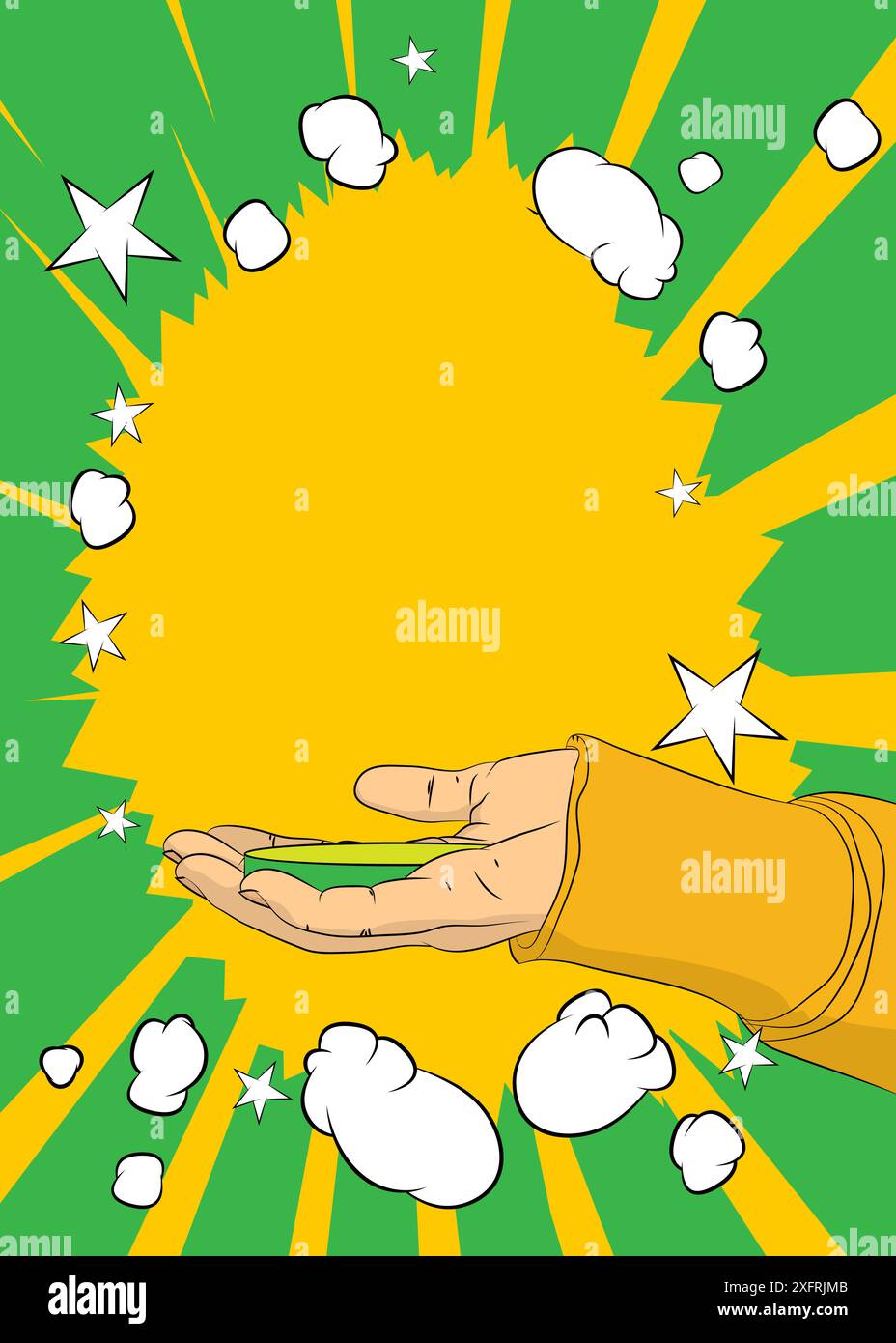 Cartoon, comic book human hands holding Pedestal Podium, Stage. Retro ...