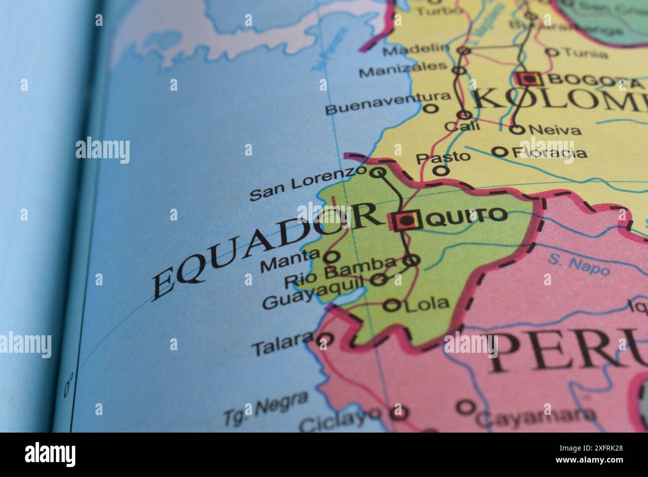 Ecuador of the World Map. Close up and selective focus Stock Photo - Alamy