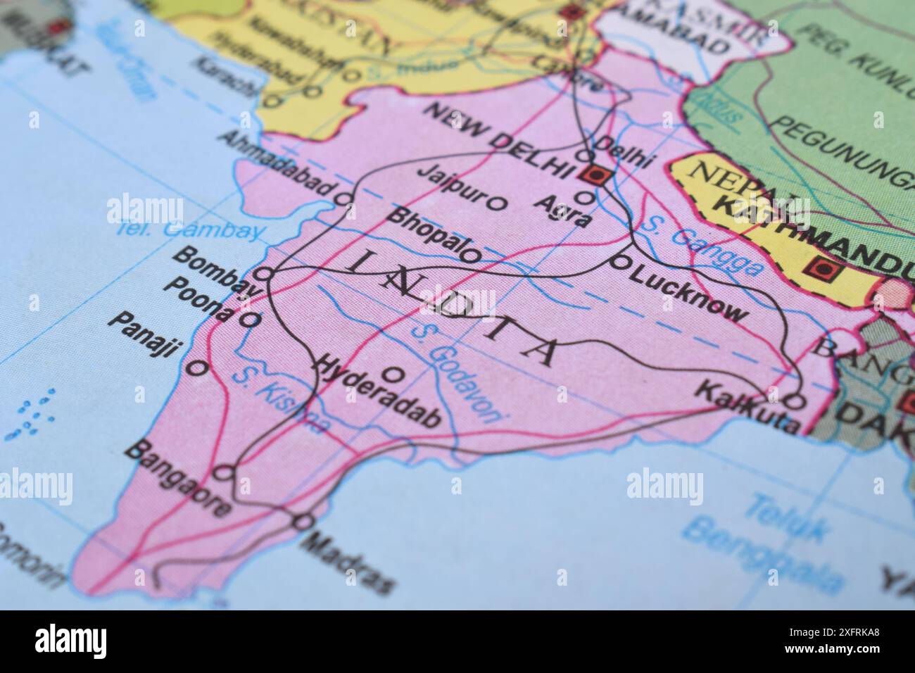 India of the World Map. Close up and selective focus Stock Photo - Alamy