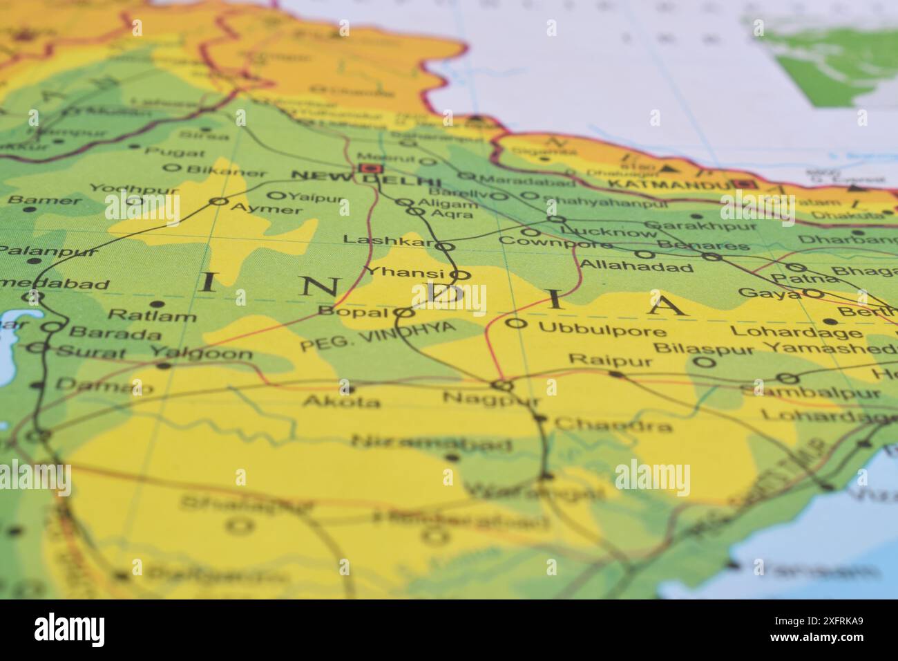 India of the World Map. Close up and selective focus Stock Photo - Alamy