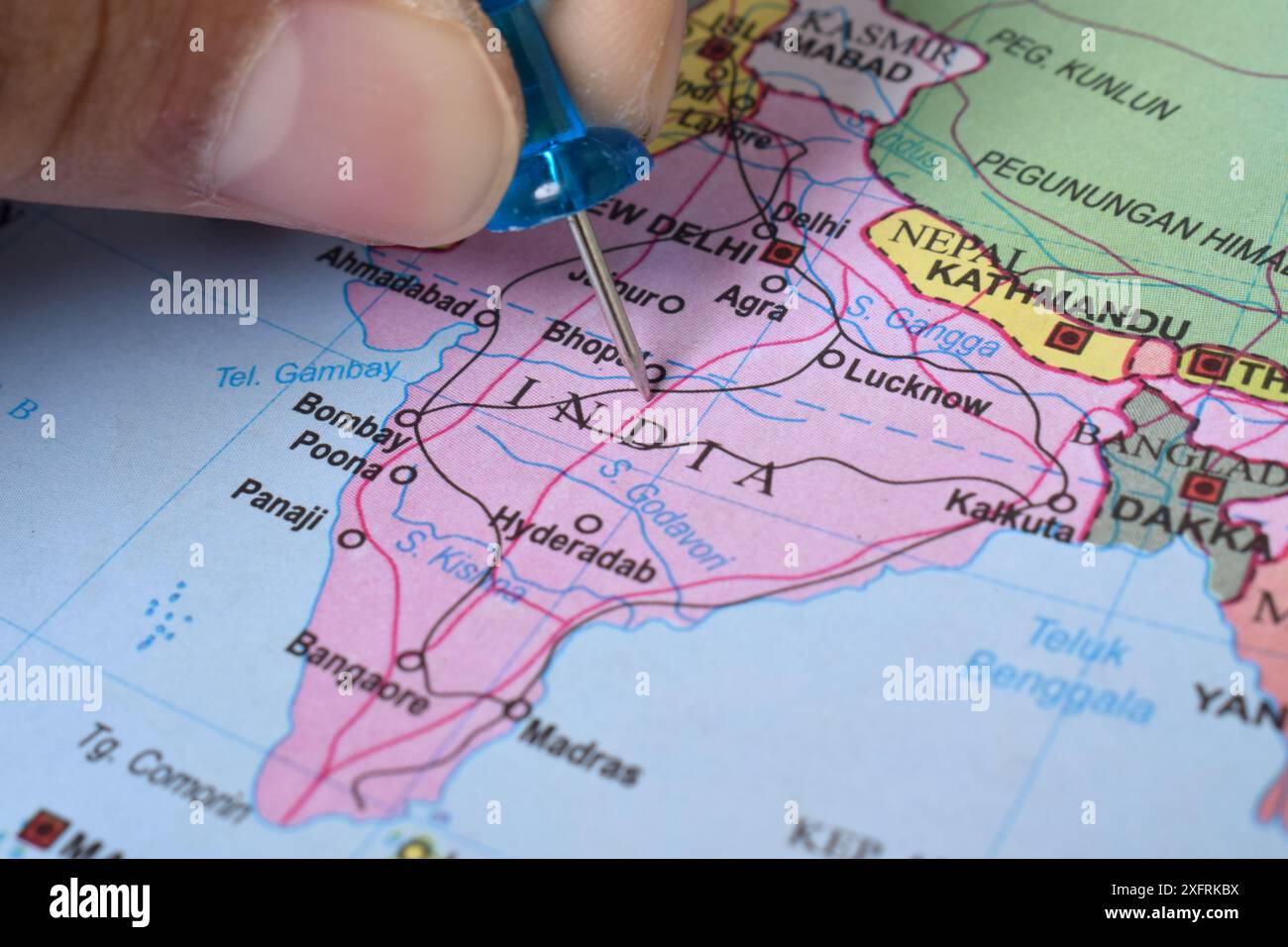 India of the World Map. Close up and selective focus Stock Photo - Alamy