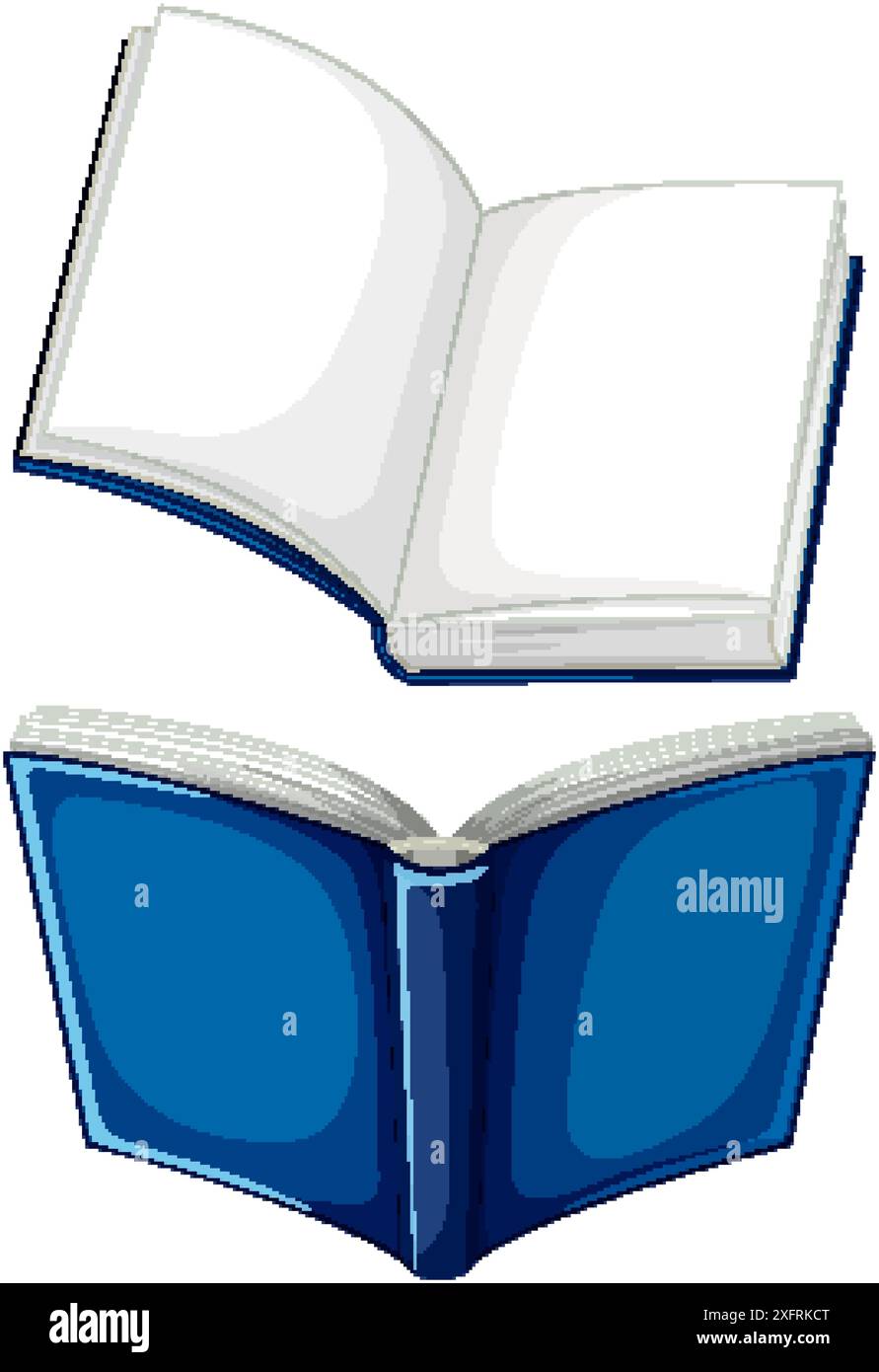 Illustration of open and closed blue books Stock Vector Image & Art - Alamy