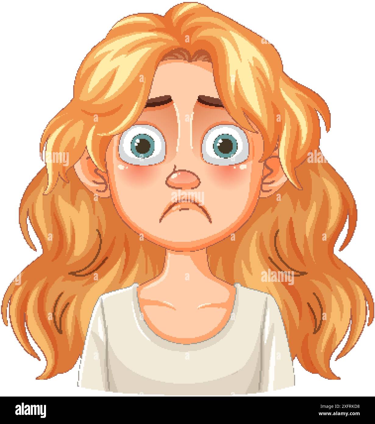 Illustration of a concerned blonde woman Stock Vector Image & Art - Alamy