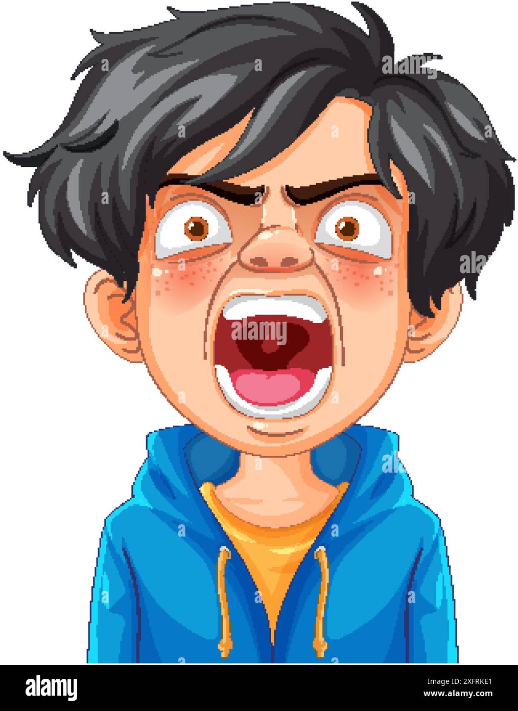 Illustration of a boy expressing anger Stock Vector Image & Art - Alamy