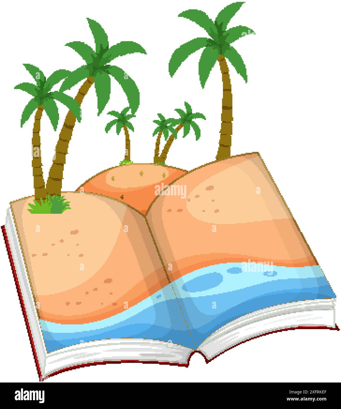 An open book revealing a tropical island Stock Vector Image & Art - Alamy