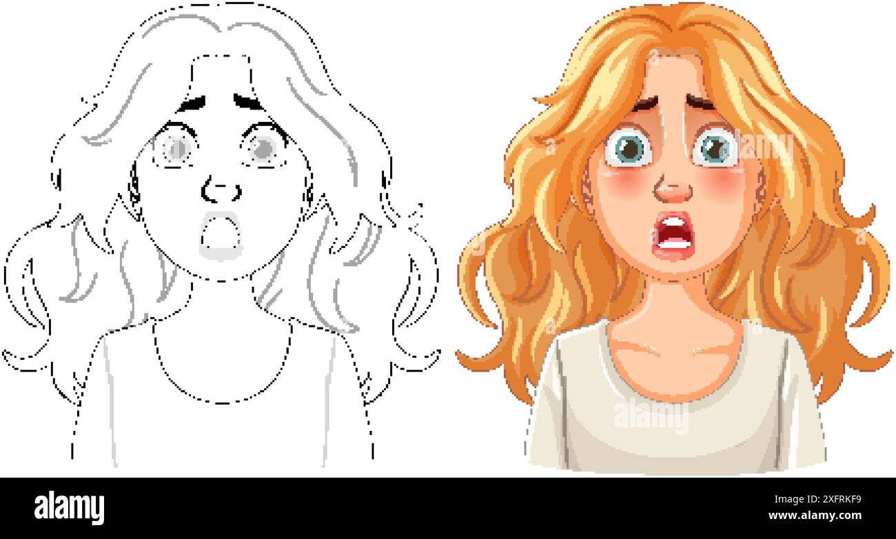 Vector art of a shocked woman's face Stock Vector Image & Art - Alamy