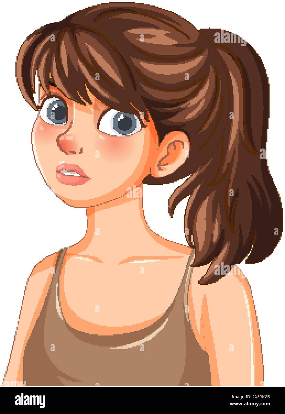 Animated girl with a surprised expression Stock Vector Image & Art - Alamy