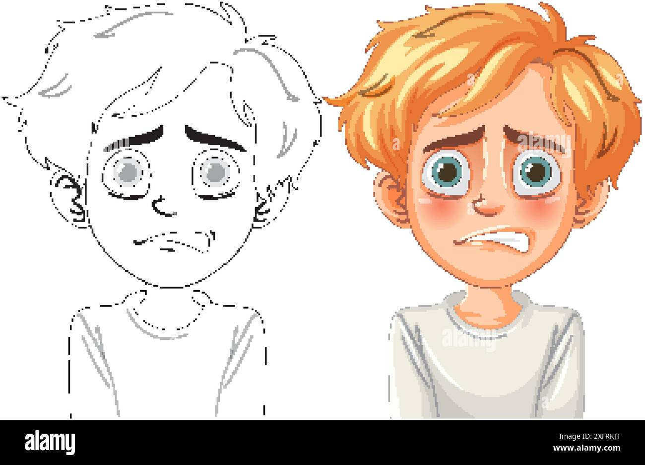 A boy with a worried expression Stock Vector Image & Art - Alamy