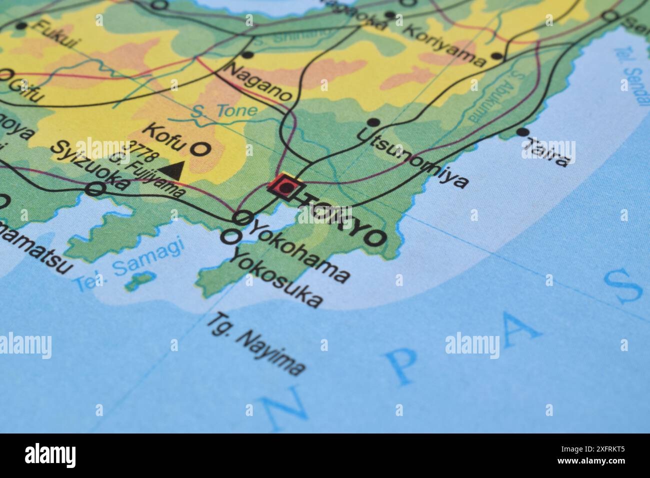 Tokyo, Japan of the World Map. Close up and selective focus. Travel ...