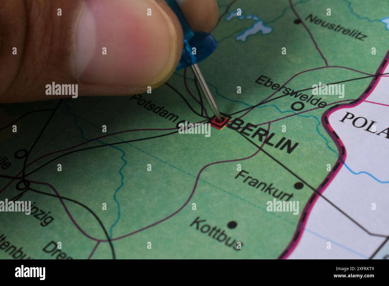 Berlin, Germany of the World Map. Close up and selective focus Stock ...