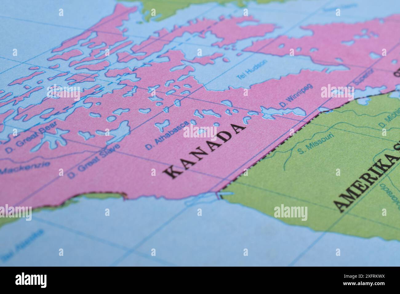 Canada of the World Map. Close up and selective focus Stock Photo - Alamy