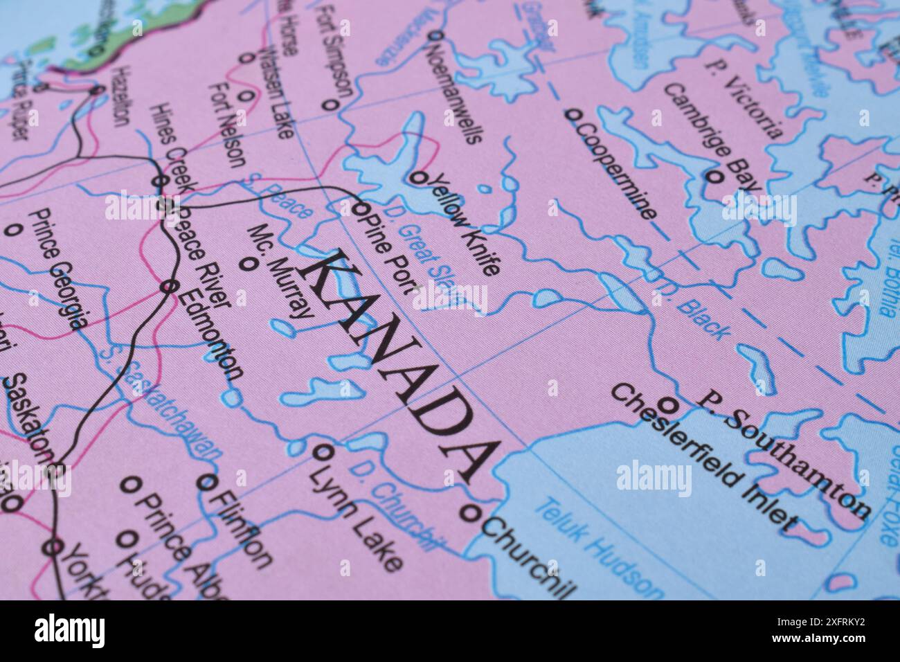 Canada of the World Map. Close up and selective focus Stock Photo - Alamy