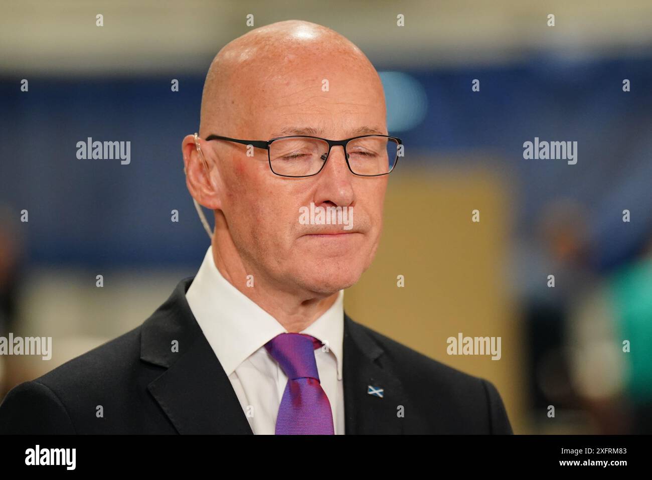 SNP leader John Swinney at Ice Hall in the Dewars Centre, Perth, during ...