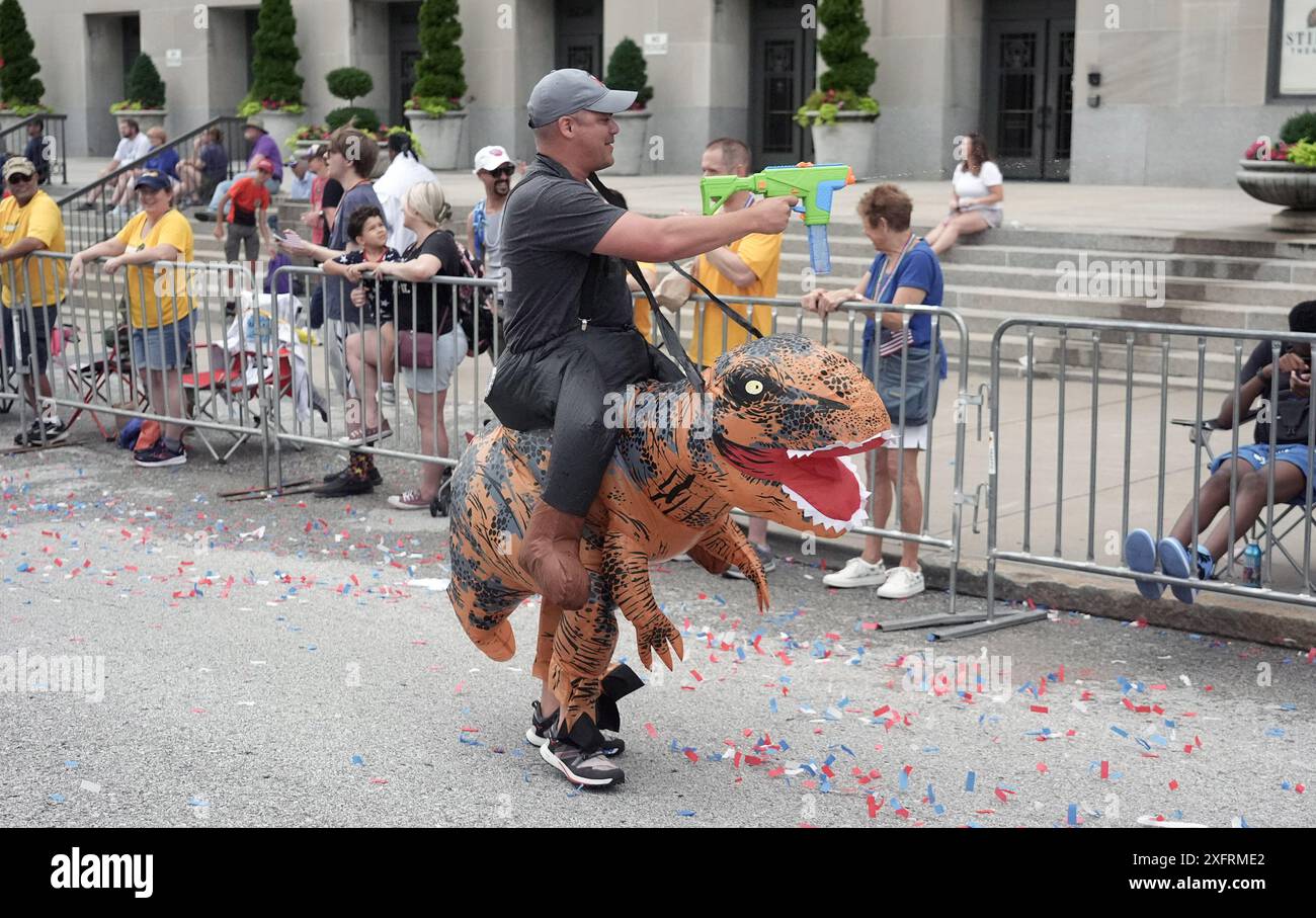 St. Louis, United States. 04th July, 2024. A man appearing to ride a ...