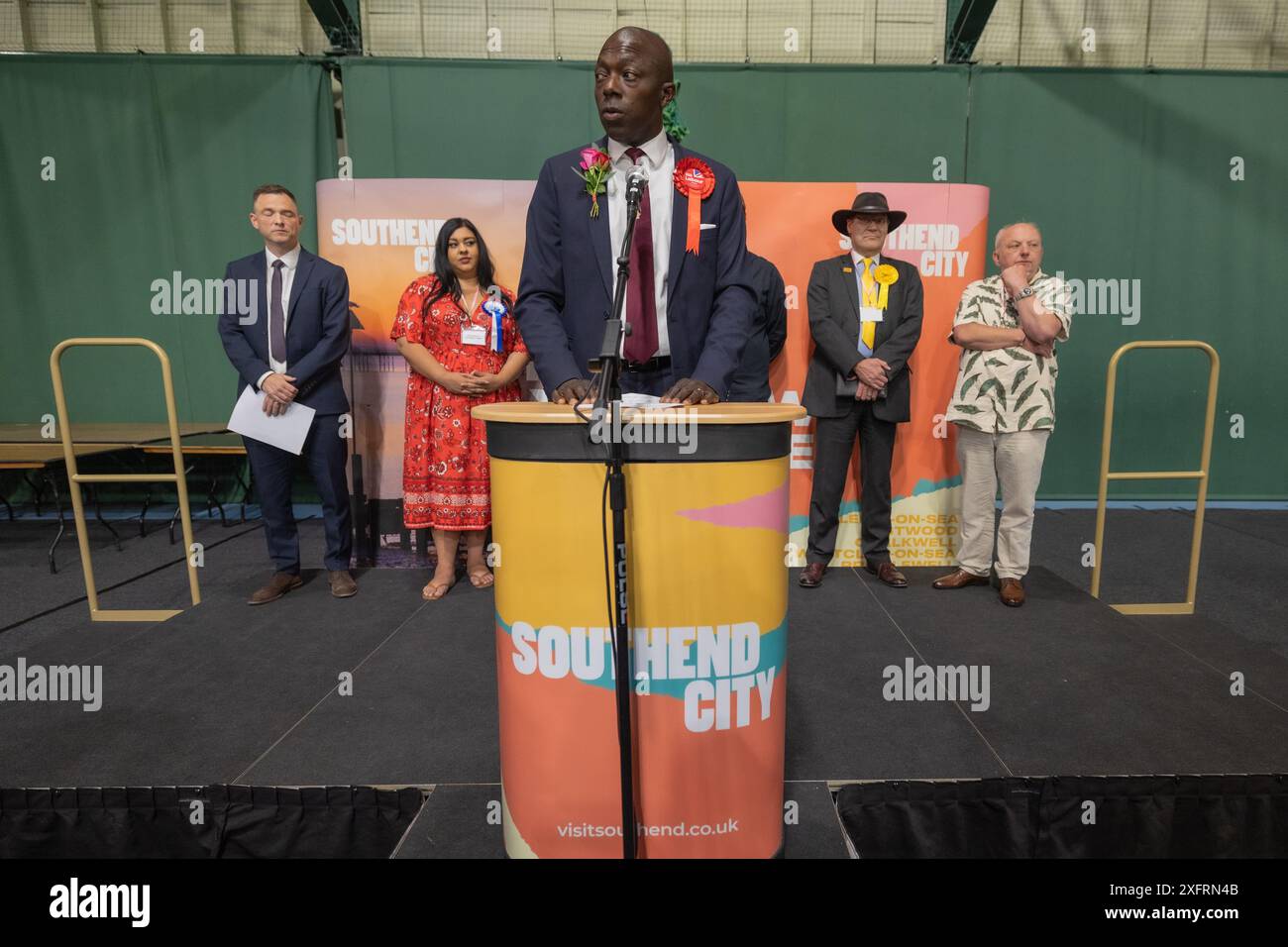 Southend on Sea, UK. 5th July 2024. Bayo Alaba, Labour Party, wins ...