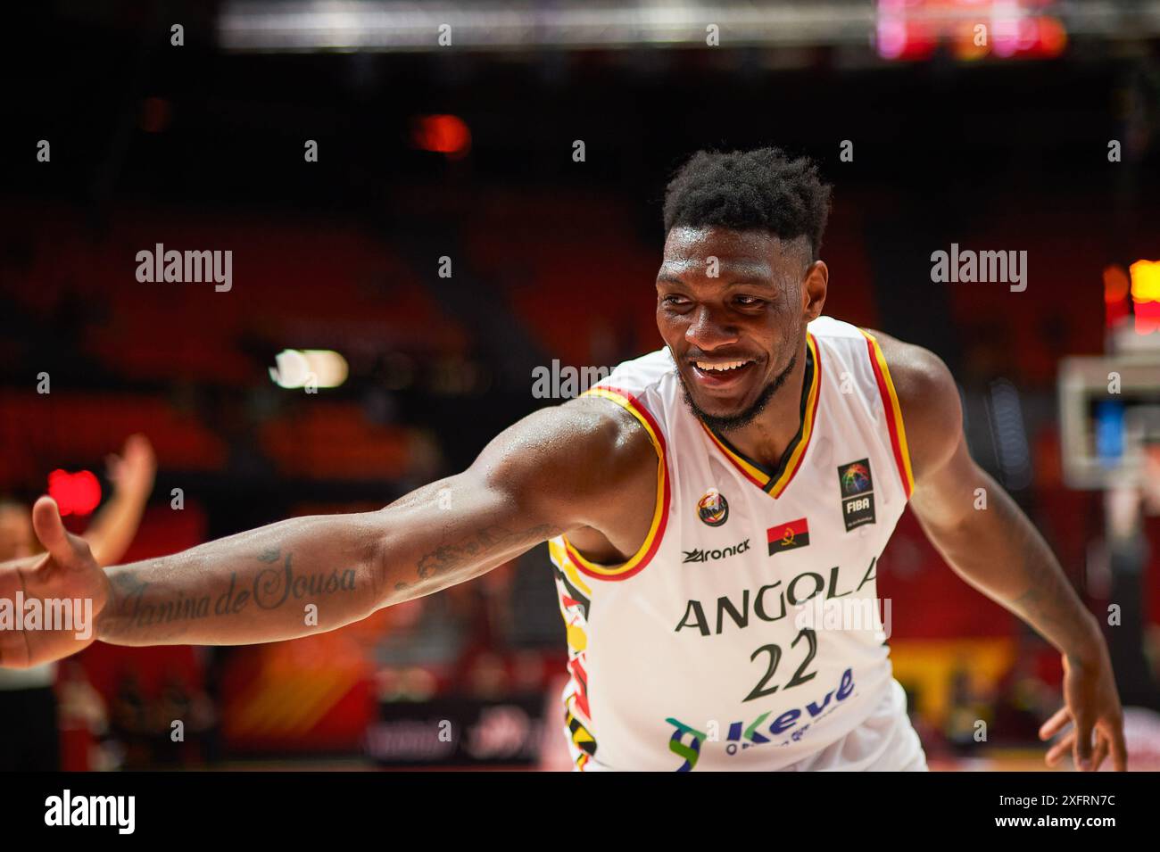 Silvio De Sousa from Angola team seen in action during the game between Angola and Lebanon at ...