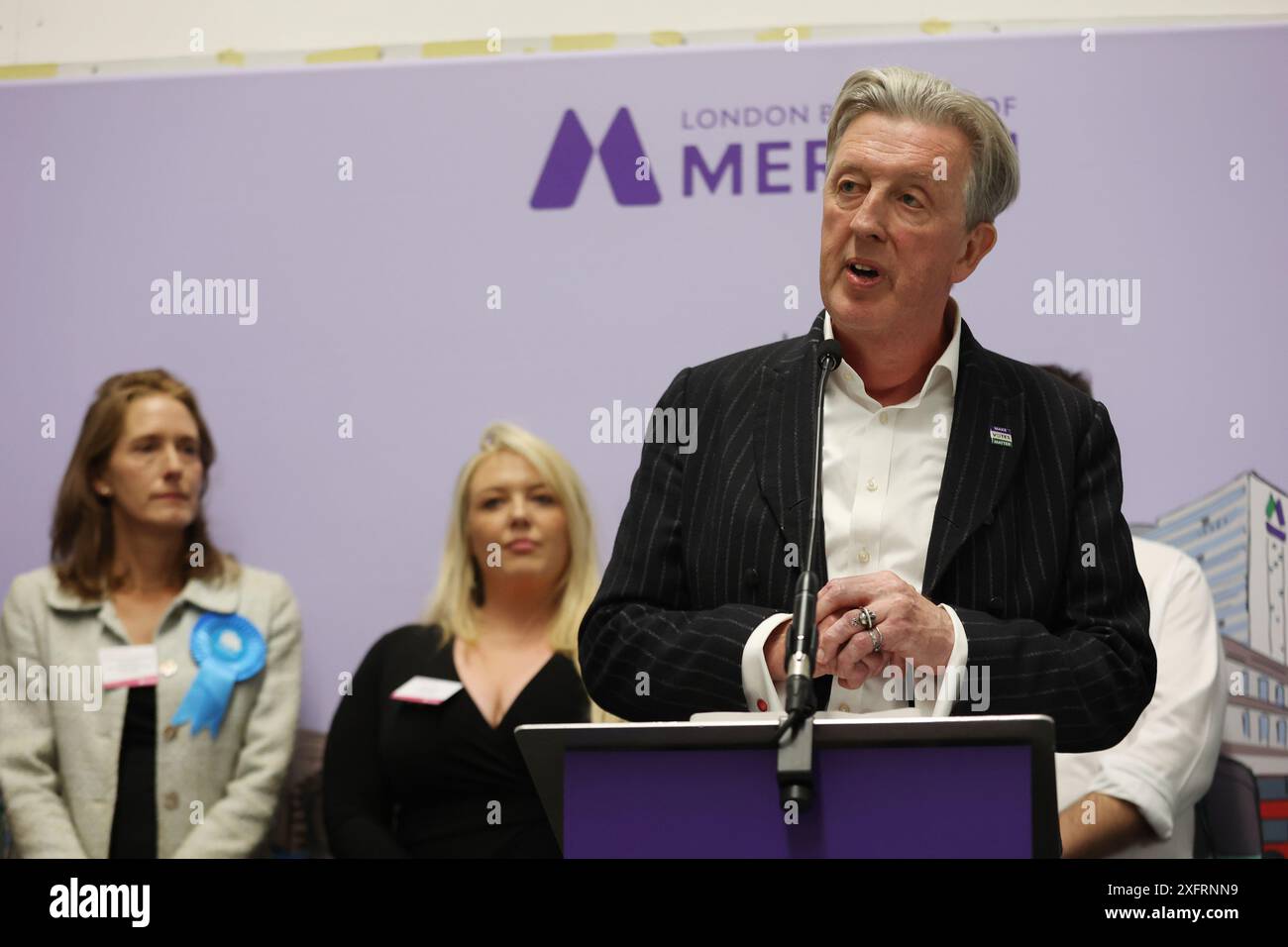 Mitcham, London, UK. Friday July 5th, 2024. Liberal Democrat candidate ...
