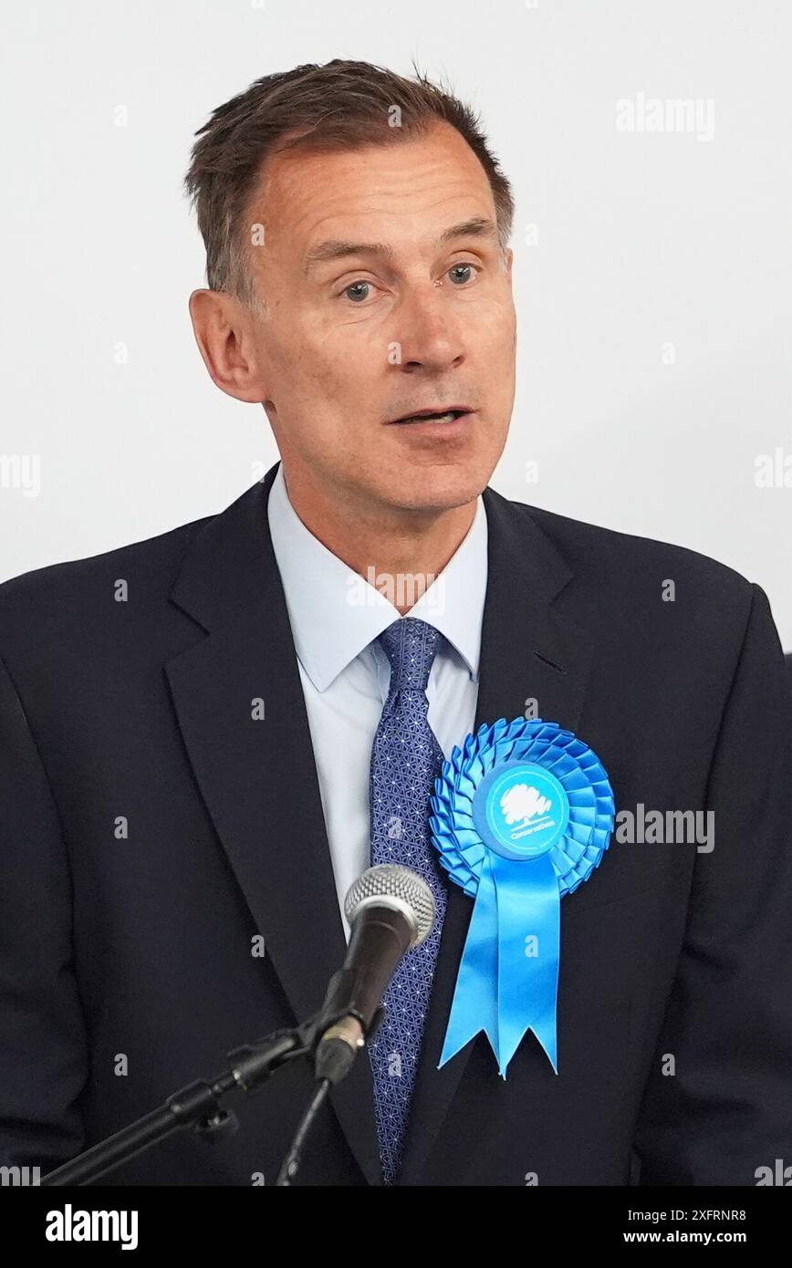 Chancellor of the Exchequer Jeremy Hunt at the declaration for the ...