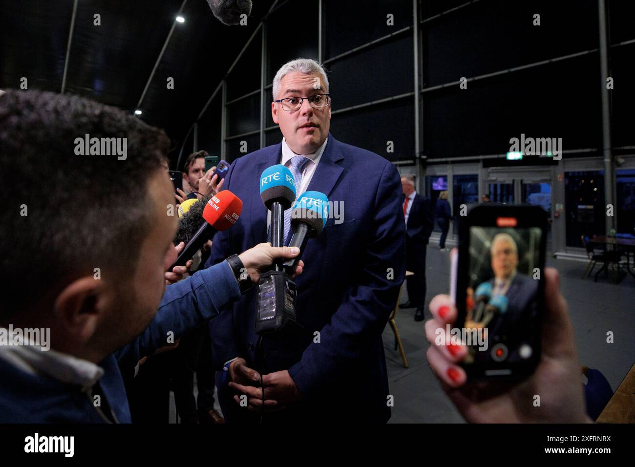 DUP leader Gavin Robinson, at the Titanic Exhibition Centre, Belfast ...