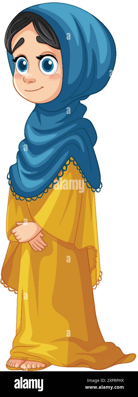 Illustration of a girl in traditional attire Stock Vector Image & Art ...