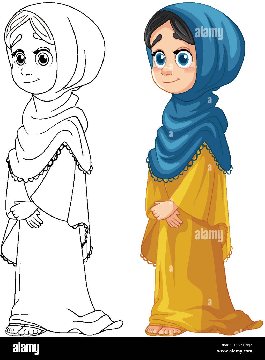 Vector illustration of a young Muslim girl Stock Vector Image & Art - Alamy