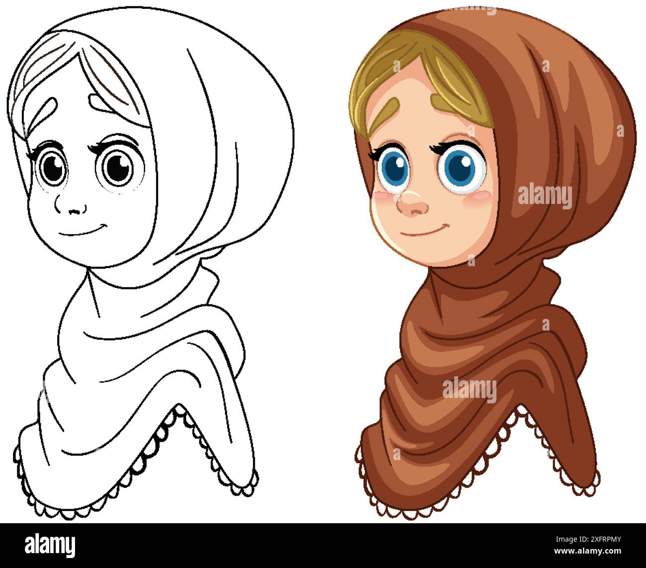Vector illustration of a young Muslim girl Stock Vector Image & Art - Alamy