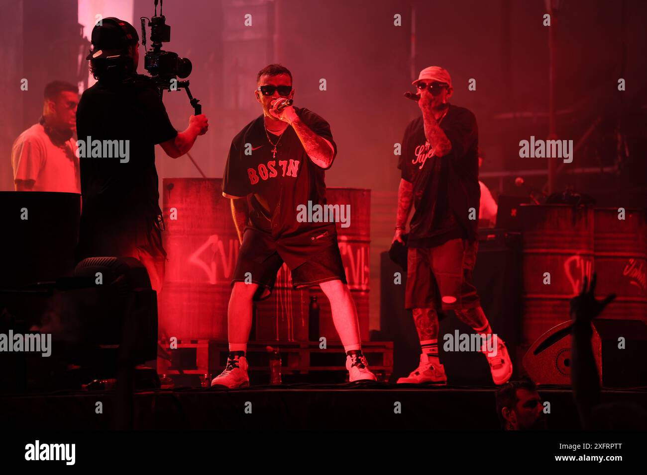 Italians rappers Salmo and Noyz Narcos on stage during the Hellrsaisers ...