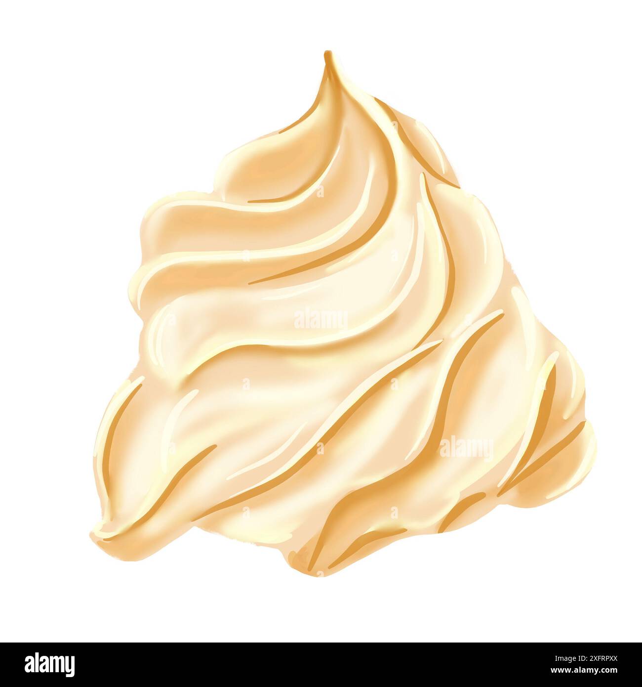 Vanilla creamy ice cream, whipped cream. The layers are clearly visible ...