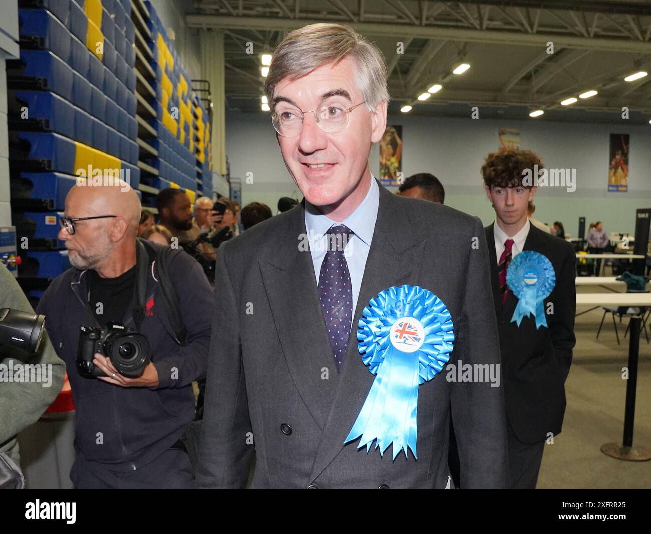 Senior Conservative Sir Jacob Rees-Mogg leaves after losing his North ...