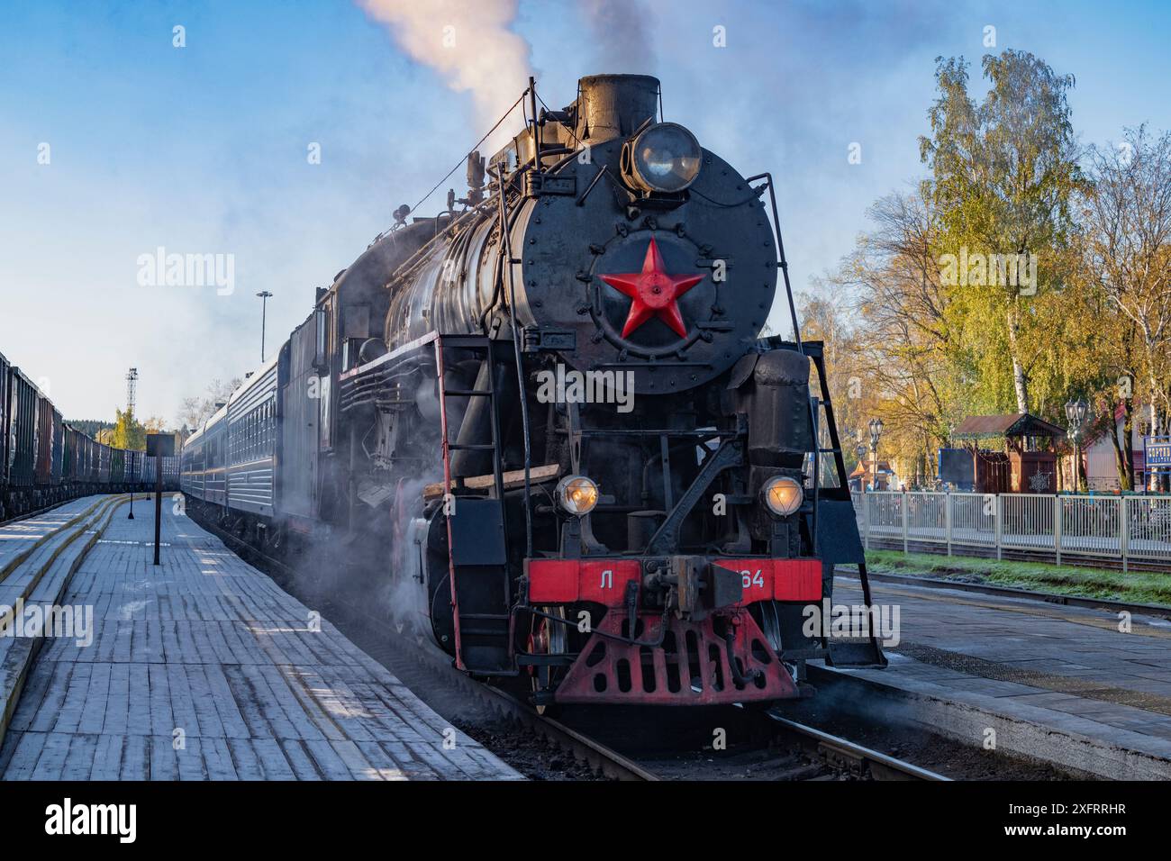 Old steam train soviet locomotive hi-res stock photography and images ...