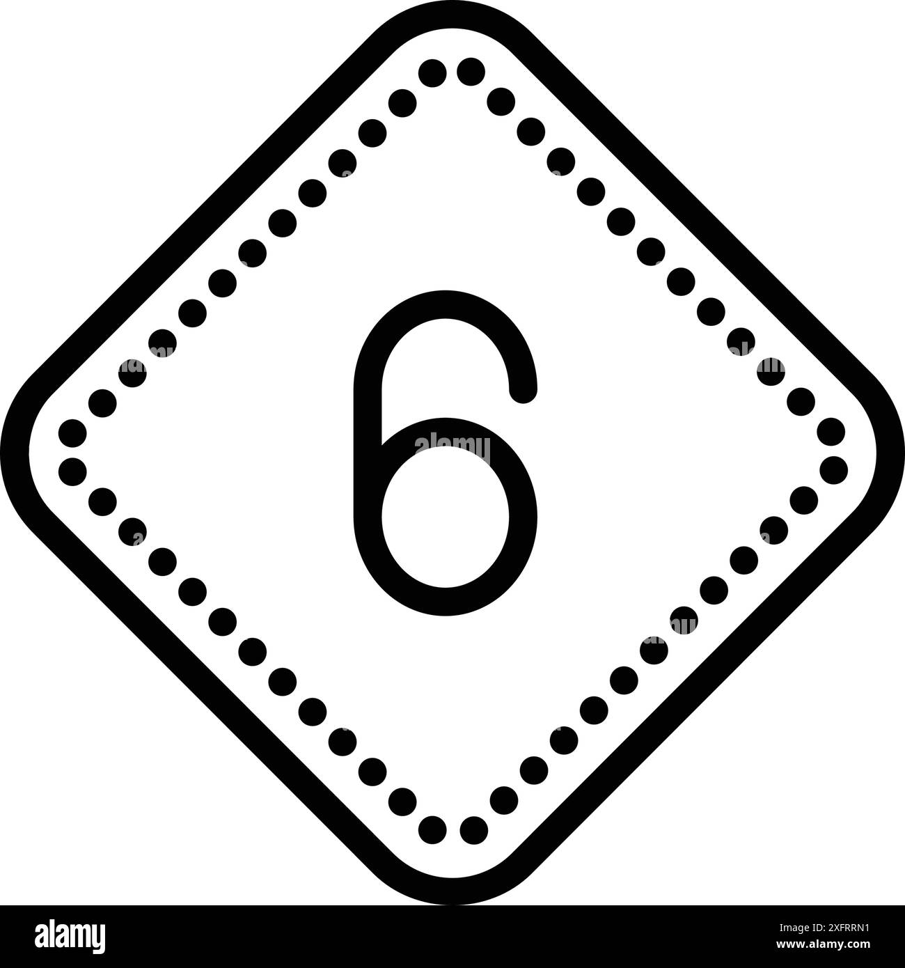 Sign number logo six icon Black and White Stock Photos & Images - Alamy