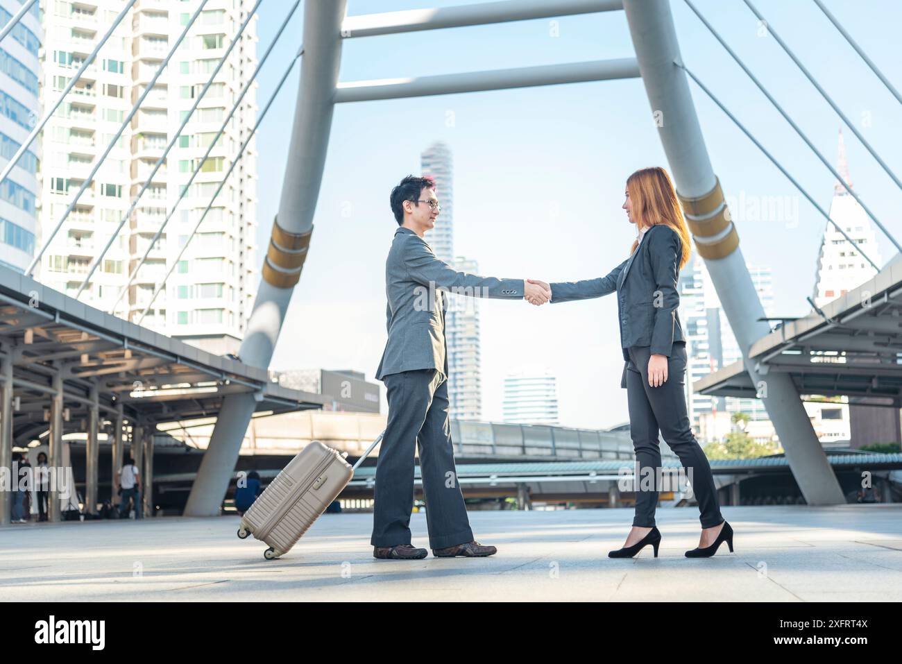 Team Business Partners shaking hands together to Greeting Start up new project. Shakehand ...