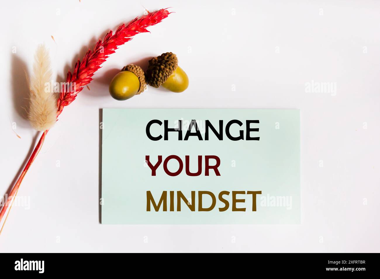Motivational message Change your thinking text in notepad Stock Photo ...