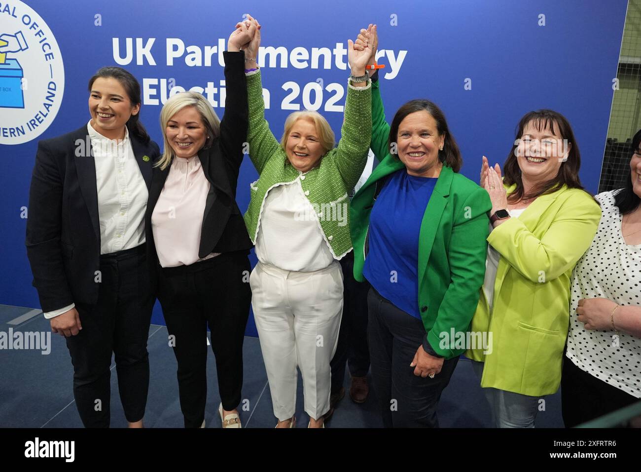 Sinn Fein's Pat Cullen celebrates with Sinn Fein's Vice President ...