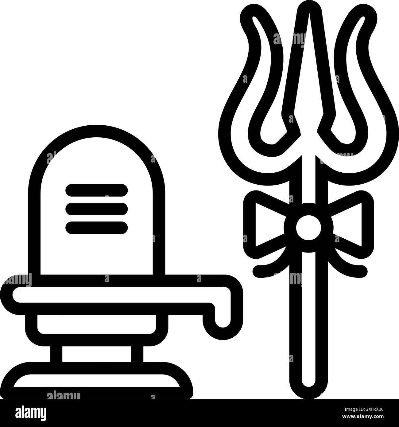 Trishul icon vector vectors Black and White Stock Photos & Images - Alamy