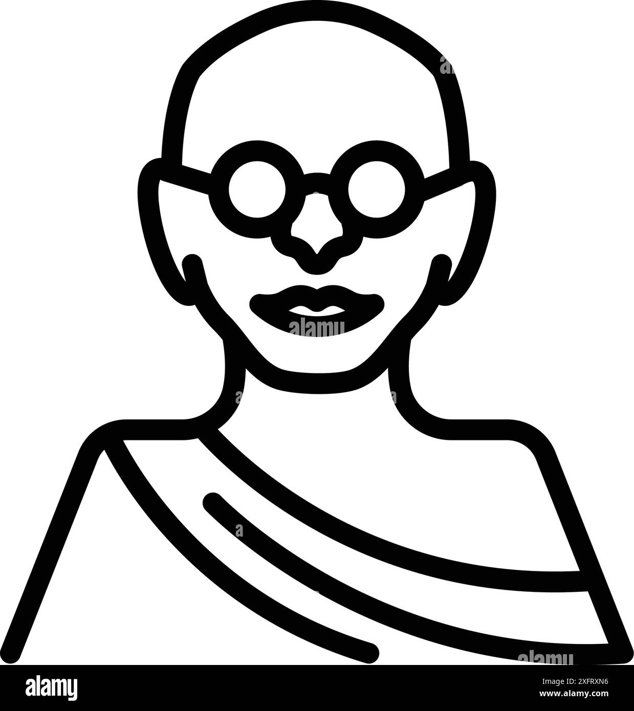 Illustration gandhi Black and White Stock Photos & Images - Alamy