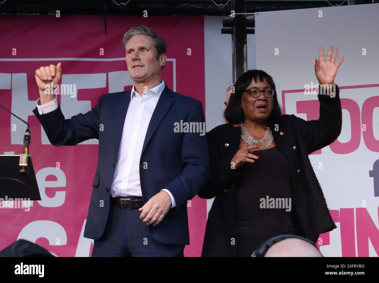File photo dated 19/10/19 of shadow home secretary Diane Abbott (right) and shadow Brexit ...