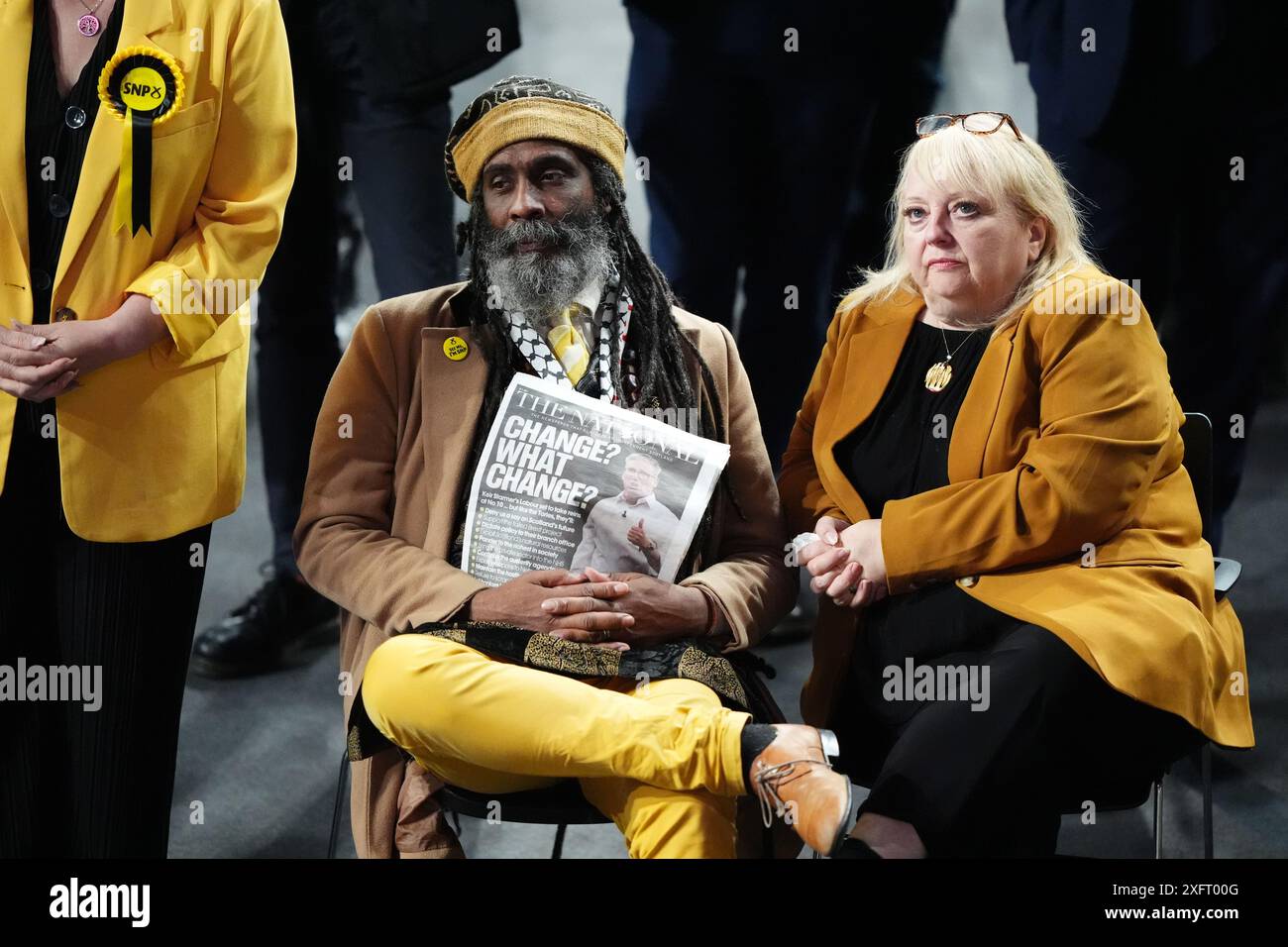 SNP supporters at Emirates Arena in Glasgow, during the count for ...