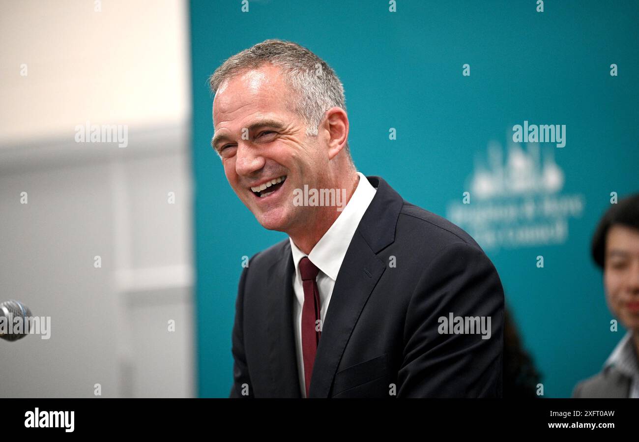 Brighton UK 5th July 2024 - Peter Kyle of the Labour Party wins the ...
