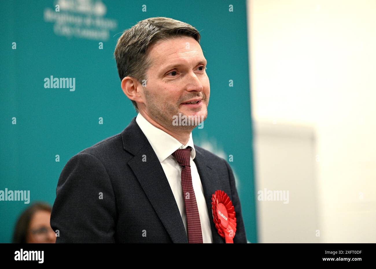 Brighton UK 5th July 2024 - Chris Ward of the Labour Party wins the ...