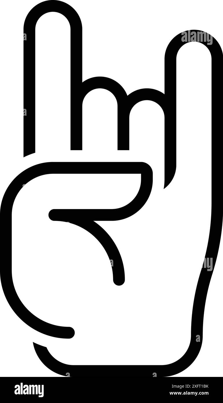 Hand rock icon Black and White Stock Photos & Images - Alamy