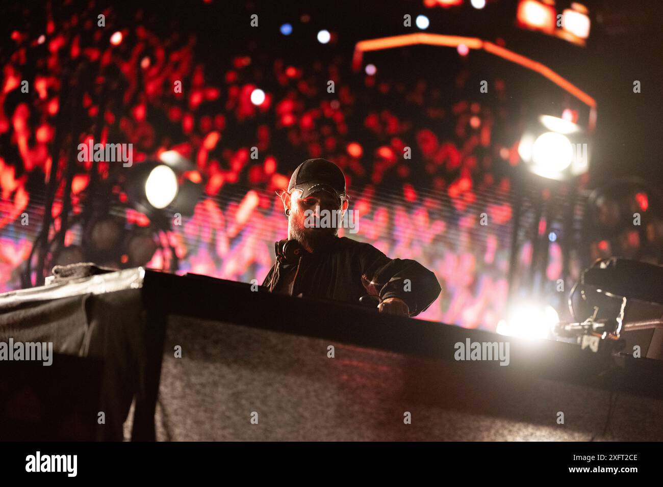American artist Skrillex preforms at Orange Scene at Roskilde Festival ...