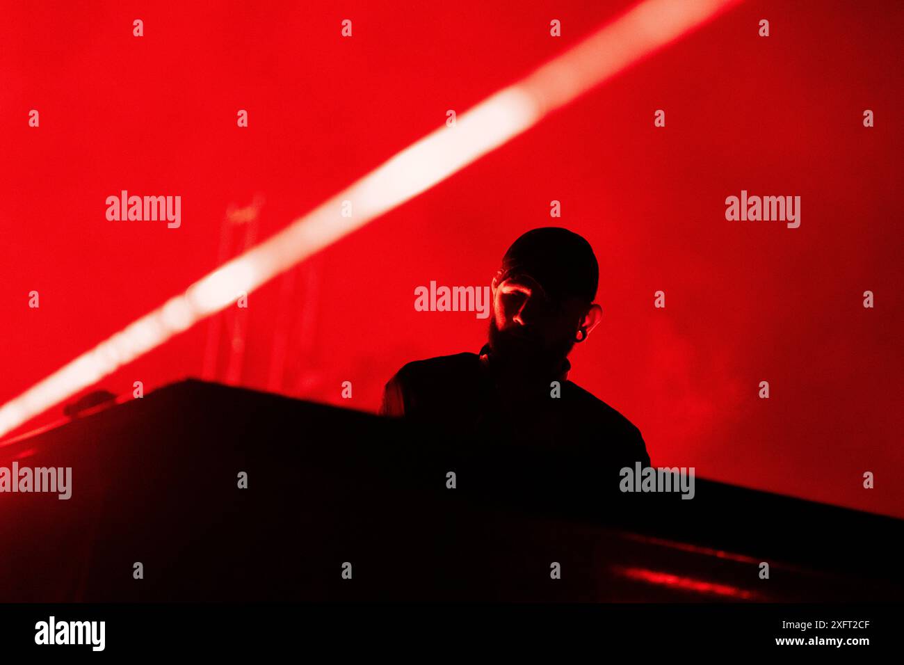 American artist Skrillex preforms at Orange Scene at Roskilde Festival ...
